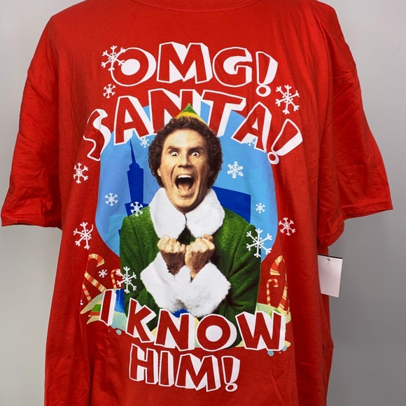 New Line Productions | Tops | Elf The Movie Buddy Christmas Tshirt Red ...